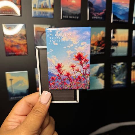 Wyoming State Flower Magnet Indian Paintbrush Scenic Anime Art Etsy