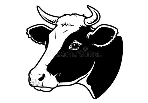 Cow Head Clip Art Black And White Stock Illustration Illustration Of
