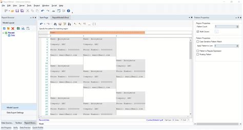 Creating Multi Column Data Regions ReportMiner Documentation