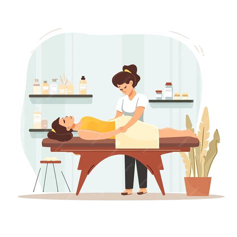 Premium Vector Younggirlhavinghotstonemassageprofessional