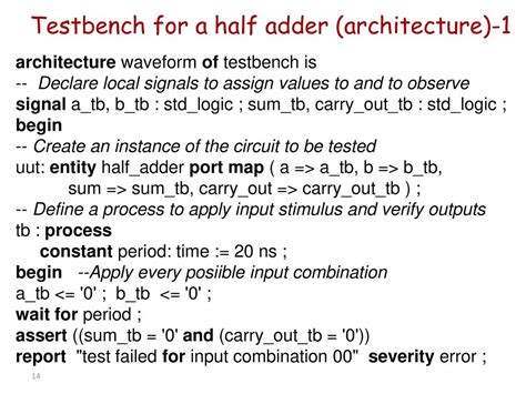verification testbenches in combinational design ppt download