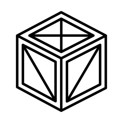 3d Cube Line Icon 44809026 Vector Art At Vecteezy