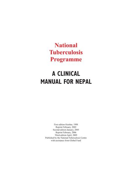 National Tuberculosis Center Manual Nepal Pdf