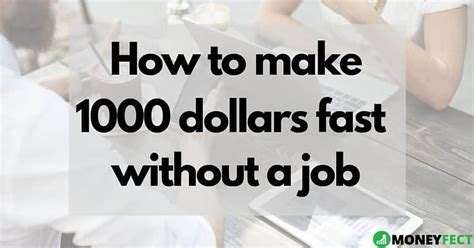 How To Make 1000 Dollars Fast 12 Legitimate Ways Wealthy Nickel