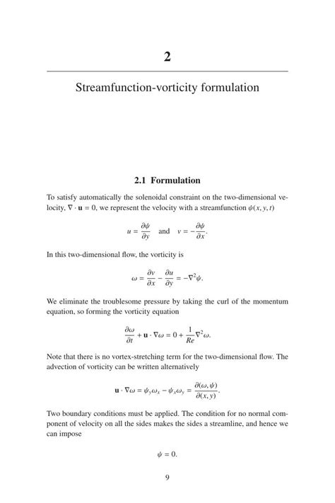 Streamfunction Vorticity Formulation Chapter 2 Think Before You Compute
