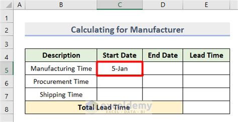 How To Calculate Lead Time In Excel Examples