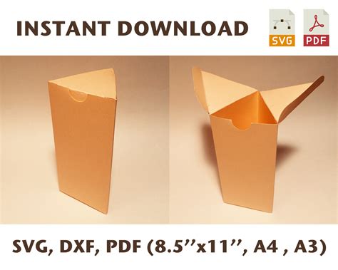 Triangle Box Template Triangle Gift Box Triangular Box Tall Etsy