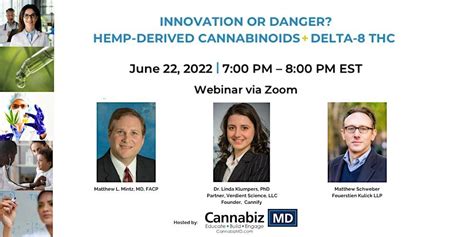 Hi Please Join Me For A Webinar Next Thursday Evening About The Legality Of Hemp Derived Delta