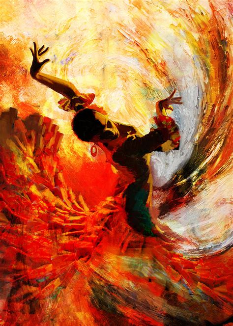 Flamenco Dancers Paintings Spanish Flamenco Dancer Acrylic On Canvas