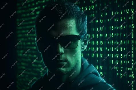Premium Ai Image Hacker Silhouette Computer Code Faceless Male Hacker