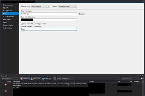 Visual Studio 2019 Suppression Of Reference Errors In VS Database