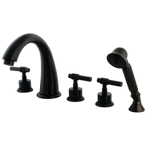 Kingston Brass Ks23655ml Manhattan 5 Piece Roman Tub Faucet With Hand