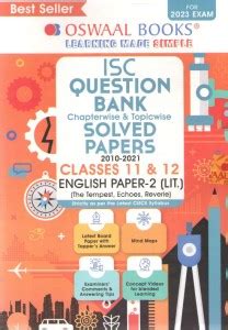 Oswal Isc Question Bank Chapterwise Topicwise Solved Papers Class English