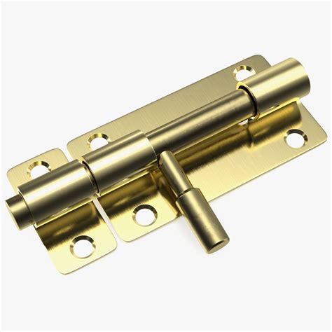 Door Latch Sliding Lock Brass 3d Model 19 3ds Blend C4d Fbx Max
