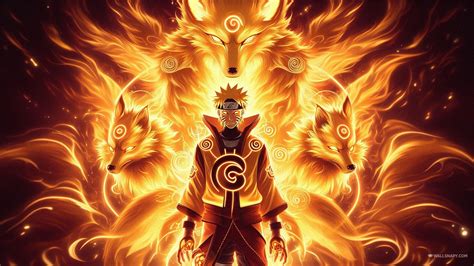 Naruto Kyuubi Charkra Mode Glowing Fox Behind 4k Pc Wallpaper