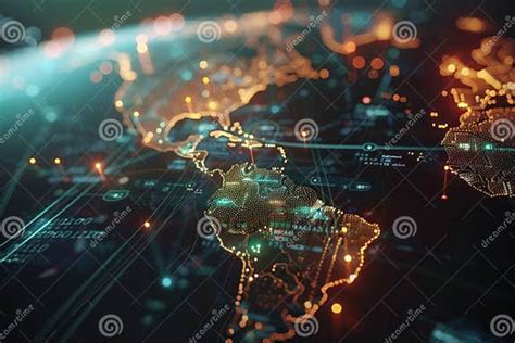 Detailed Visualization Of A Digital World Map Highlighting Global Connectivity And Data Flow In