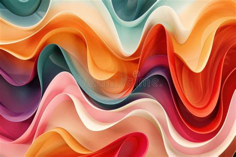 Dynamic Digital Art Featuring Flowing Waves Of Gradient Colors Stock Illustration Illustration