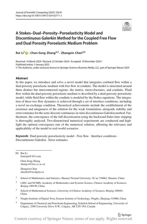 A Stokesdualporosityporoelasticity Model And Discontinuous Galerkin Method For The Coupled