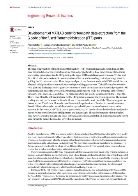 Development Of Matlab Code For Tool Path Data Extraction From The G