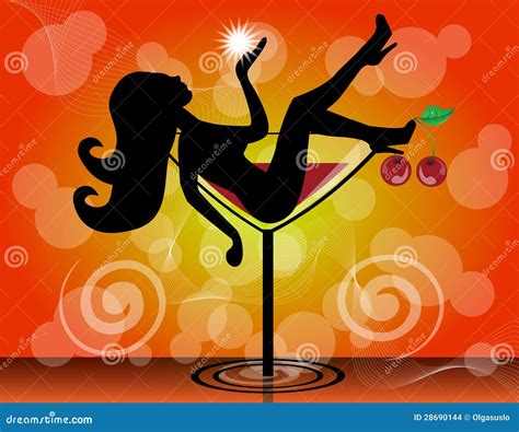 Girl In The Glass Stock Illustration Illustration Of Cherry 28690144