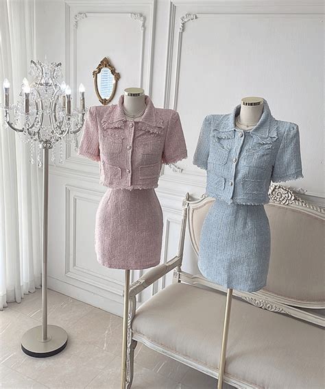 명품핏~예쁨💜 조디 트위드 미니투피스 결혼식 하객룩 행사룩 데이트룩 예복 파티룩 브라이덜샤워 돌잔치원피스 크롭자켓 미니투피스 자켓원피스 트위드투피스 여름자켓