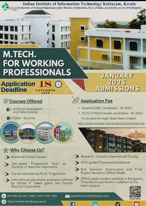 Iiit Kottayamofficial On Linkedin 🔔 Reminder Mtech Admissions Open