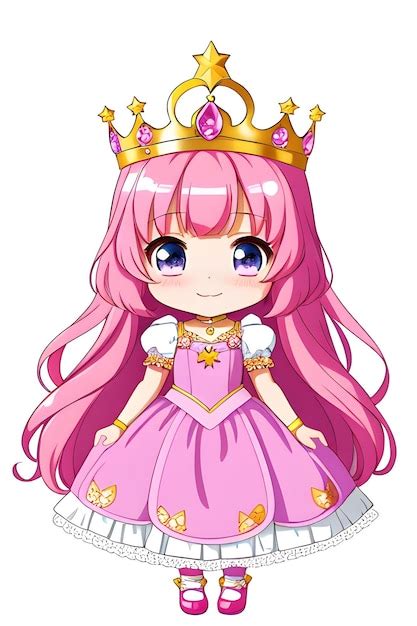 Premium Ai Image Chibi Princess With A Crown