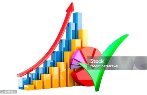 파이 차트 다이어그램 성장 화살표와 녹색 확인 표시가 있는 막대 3d 렌더링 0명에 대한 스톡 사진 및 기타 이미지 0명 3차원 형태 개념 Istock