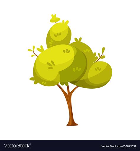 Tree With Trunk As Landscape Element Royalty Free Vector