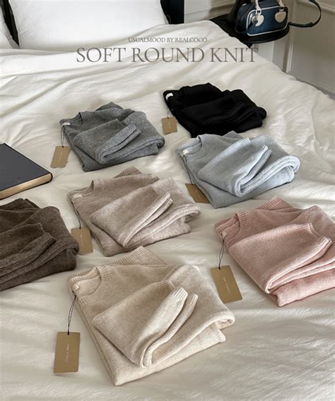 리얼코코 단독 알파카니트🧵 소프트 터치 라운드 긴팔 니트 7 Color 겨울윈터울롱슬리브데일리출근룩오피스룩하객룩