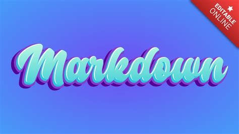 markdown turquoise blue 3d text effect generator