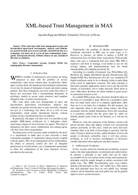 Pdf Xml Based Trust Management In Mas