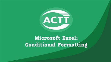 Microsoft Excel Conditional Formatting Youtube
