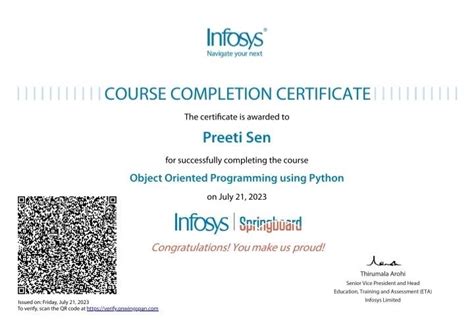 preeti sen on linkedin infosysspringboard python objectorientedprogramming codingskills…