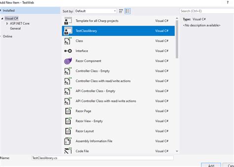 C Visual Studio Item Template Only Showing Up For Certain Types Of Projects Stack Overflow