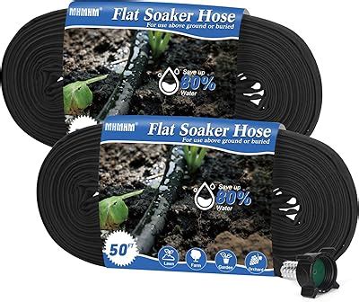 Hzgreen Flat Soaker Hose 50ft 25ft X 2 Drip Hose For