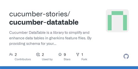 GitHub Cucumber Stories Cucumber Datatable Cucumber DataTable Is A