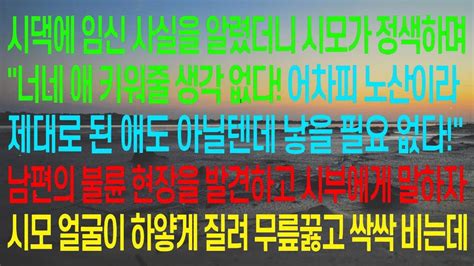 임신 소식을 전하자 시어머니가 진지한 표정으로 말씀하셨다 너희가 아기를 양육할 준비가 되어 있지 않은 것 같고 나이가 많아서 염려돼 이 말을 남편에게 전하자