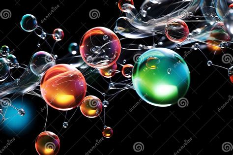 Close Up Of Colorful Molecules Possibly A Computer Model Arranged In