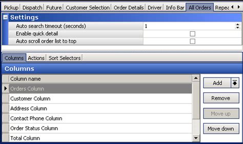 Aloha Takeout Configuring Panel Options All Orders Tab NCR Docs