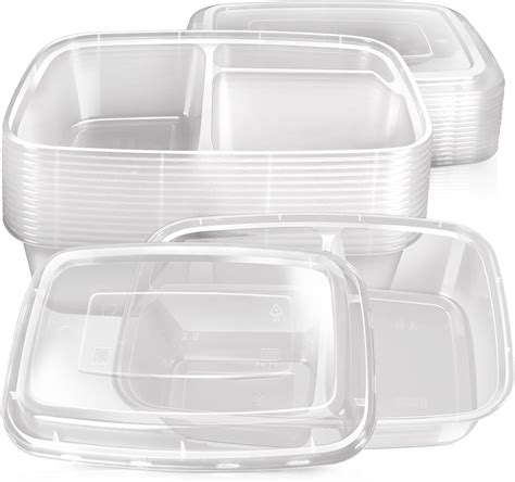 Isusser 37oz Meal Prep Containers With Lids 3 Compartment