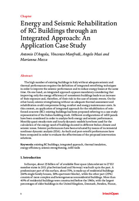 Pdf Energy And Seismic Rehabilitation Of Rc Buildings Through An Integrated Approach An