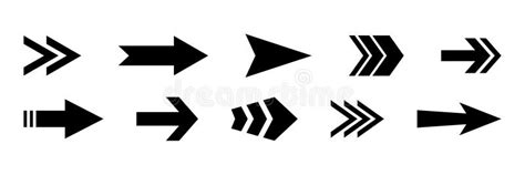 Arrow Vector Icon Set Of New Style Black Vector Arrows Isolated On