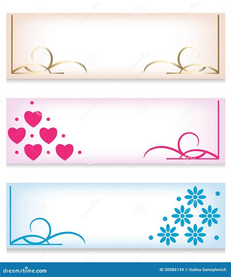 Banner Set Stock Vector Illustration Of Background Heart 30086134