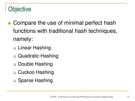 Ppt Indexing Internal Memory With Minimal Perfect Hash Functions
