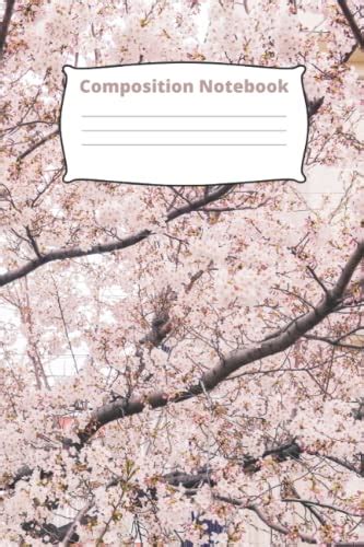 Cherry Blossom Tree Notebook College Ruled Composition Journal Cute Pink Flower Tree Design By