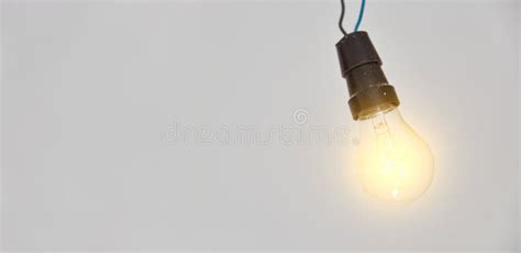 Panoramic Header Banner With Glowing Lightbulb Stock Image Image Of