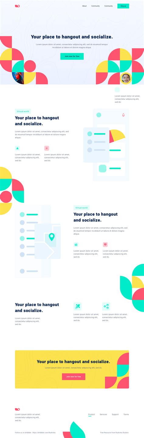 Social Meetup Landing Page For Sketch Download Free Resource
