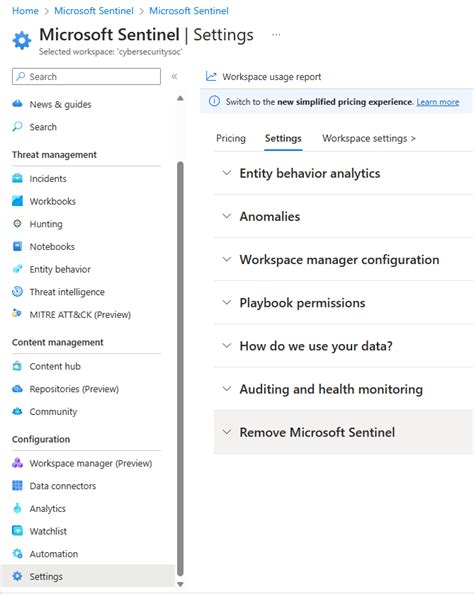 從您的工作區移除 microsoft sentinel microsoft learn