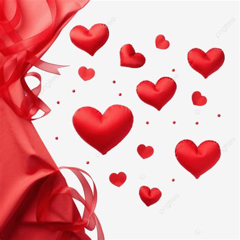 Valentines Day Flat Lay Copy Space Red Ball Hearts Hearts Made Of Ball